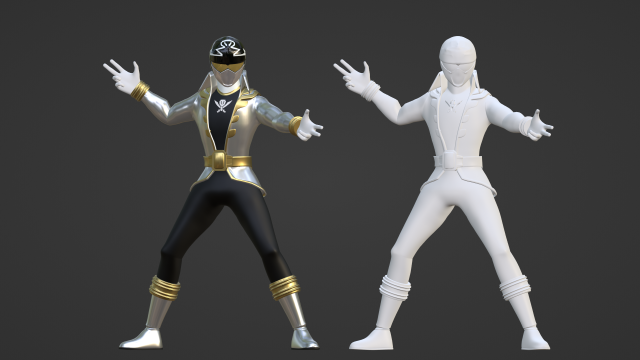 Silver Pirate Ranger - Power Rangers Pirates Modelo 3D in Dibujos ...