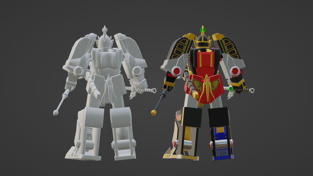 Thunder Megazord - Power Rangers 3D Model in Fantasy 3DExport