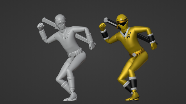 Yellow Aquitian Ranger - Mighty Morphin Alien Rangers 3D Model in ...