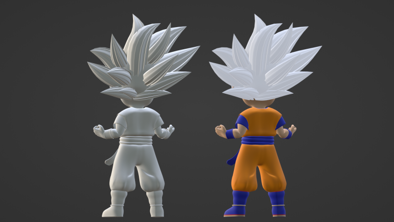 Goku Ultra Instinct SD - Dragonball Super 3D Model in Cartoon 3DExport