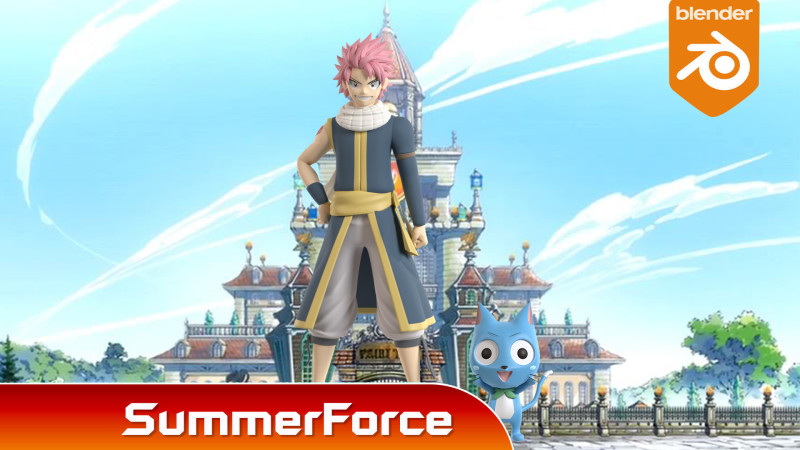 Natsu Dragneel - Fairy Tail 3D 模型 in 卡通 3DExport