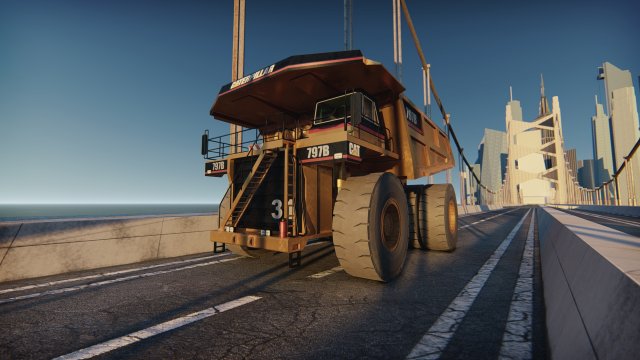 Caterpillar 797B Low-poly 3D Model in Machines 3DExport