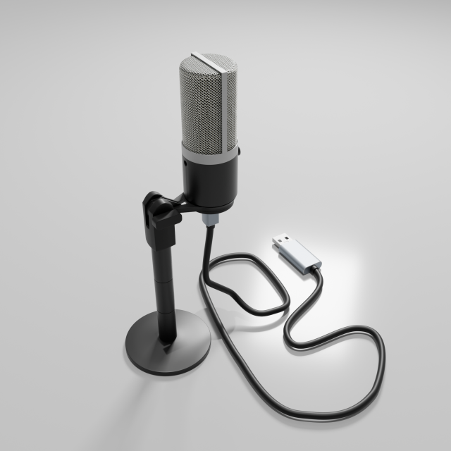 Microphone Free 3D Model in Audio 3DExport