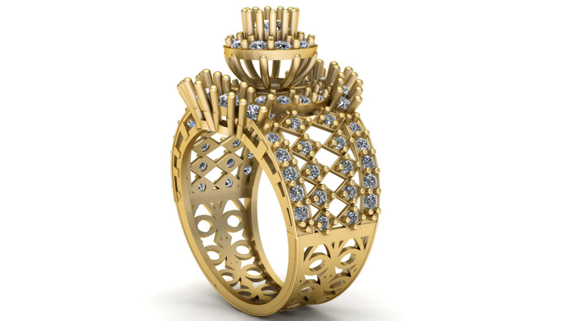 LUXURY FEMALE RING 3D PRINTABLE MODEL 3D Print Model in Pendants 3DExport