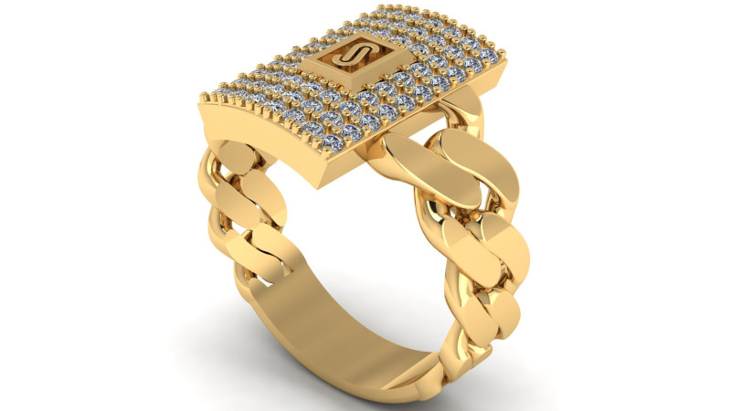 MONACO CHAIN ENGAGEMENT RING 3D PRINTABLE MODEL 3D Print Model in Rings ...