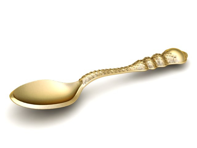 GOLD SPOON 3D CAD 3D PRINTABLE MODEL 3D Print Model in Kitchen and ...