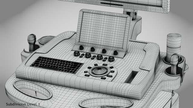 Sonographic Scanner Ultra-sonic 3D Model in Medical Equipment 3DExport