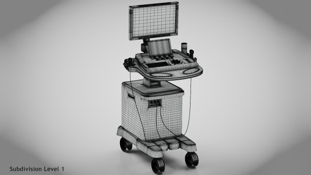 Sonographic Scanner Ultra-sonic 3D Model in Medical Equipment 3DExport