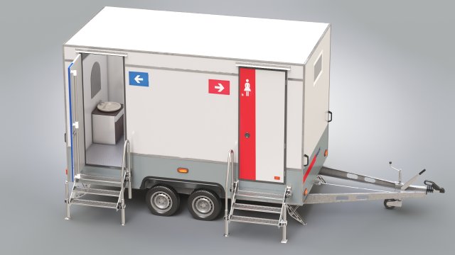 Portable WC Trailer 3D Model in Trailers 3DExport