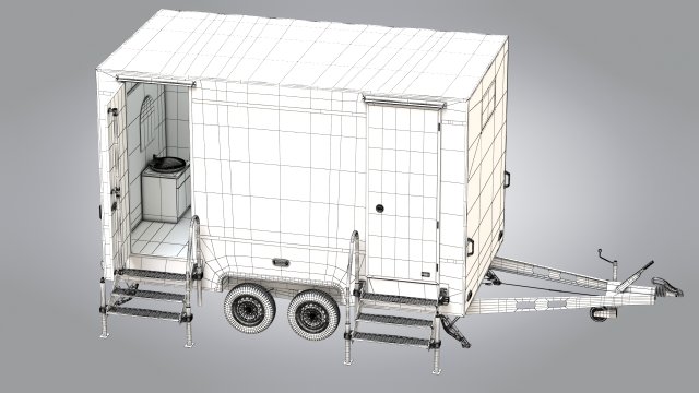 Portable WC Trailer 3D Model in Trailers 3DExport