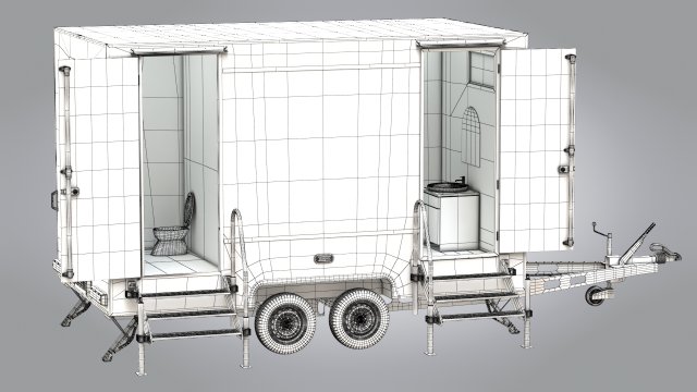 Portable WC Trailer 3D Model in Trailers 3DExport