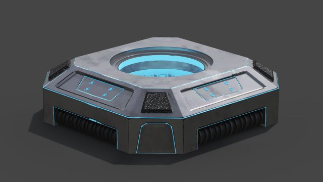 Animated Sci-fi Teleporter Platform 3D Model in Fantasy Spacecraft 3DExport