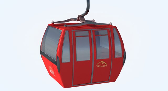 Telecabin Ski Lift Cableway- Animated and Rigged 3D Model in Terrain ...