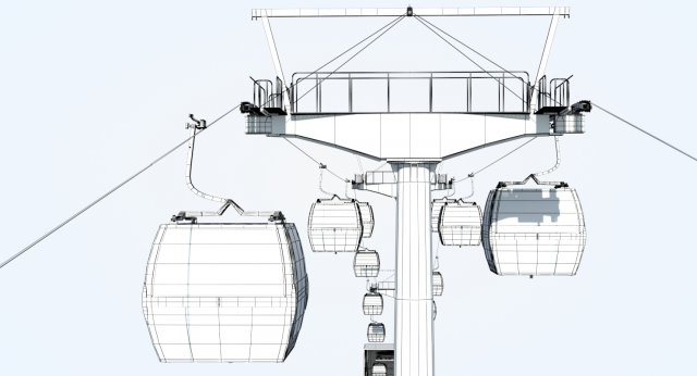 Telecabin Ski Lift Cableway- Animated and Rigged 3D Model in Terrain ...