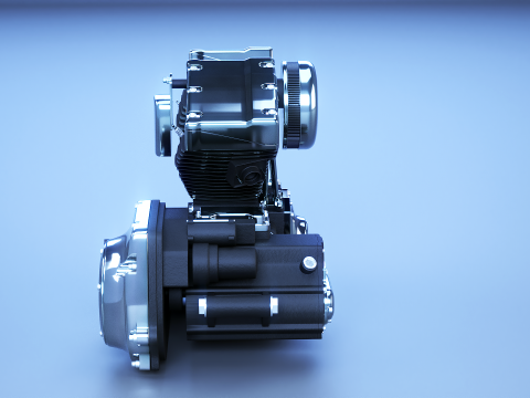 Moteur de moto V-Twin refroidi par air Twin-Cam Modèle 3D in Moto ...