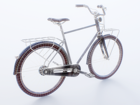 Vélo de ville pour hommes néerlandais âgés PBR texturé Modèle 3D in ...