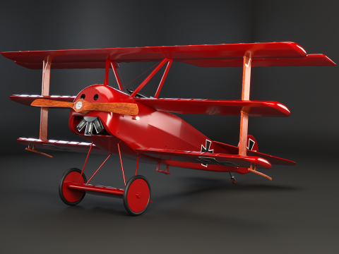 Fokker DR1 Baron Rouge Modèle 3D in Ancien 623295 | 3DExport