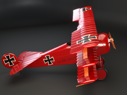 Fokker DR1 Barón Rojo Modelo 3D in Antiguo 623295 | 3DExport