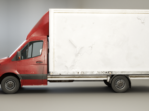 Generic gebrauchter Kastenwagen mit Ladebordwand 3D Modell in Van und ...