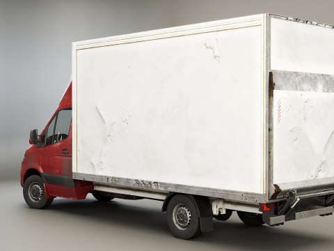 Generic gebrauchter Kastenwagen mit Ladebordwand 3D Modell in Van und ...