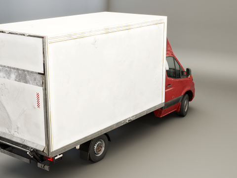 Generic gebrauchter Kastenwagen mit Ladebordwand 3D Modell in Van und ...
