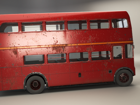 Autobús londinense clásico Routemaster envejecido Modelo 3D in Autobús ...
