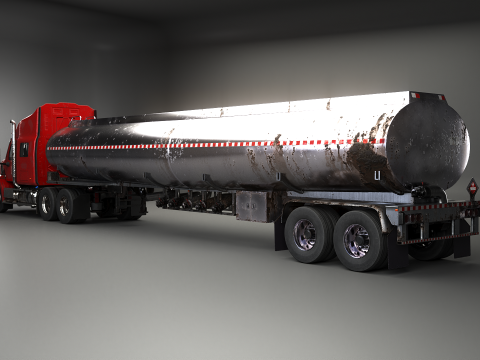 Sleeper Semi Truck Generik dengan Trailer Tanker BEKAS Model 3D in Truk ...