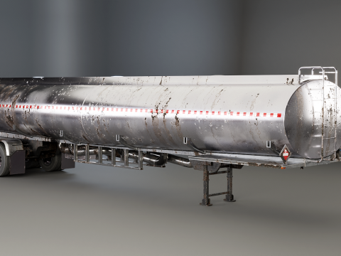 Sleeper Semi Truck Generik dengan Trailer Tanker BEKAS Model 3D in Truk ...