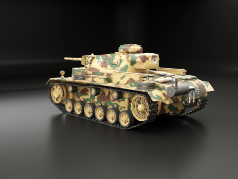 Panzer allemand III ausf M WWII Tank Camo Modèle 3D in Tank 625237 ...