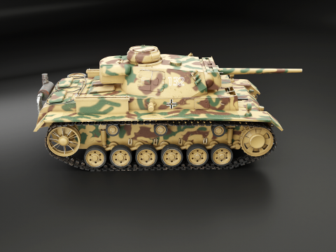 Panzer allemand III ausf M WWII Tank Camo Modèle 3D in Tank 625237 ...