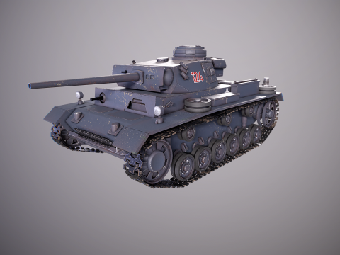Char allemand Panzer III ausf M WWII gris Modèle 3D in Tank 625248 ...