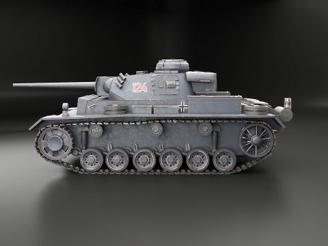Char allemand Panzer III ausf M WWII gris Modèle 3D in Tank 625248 ...
