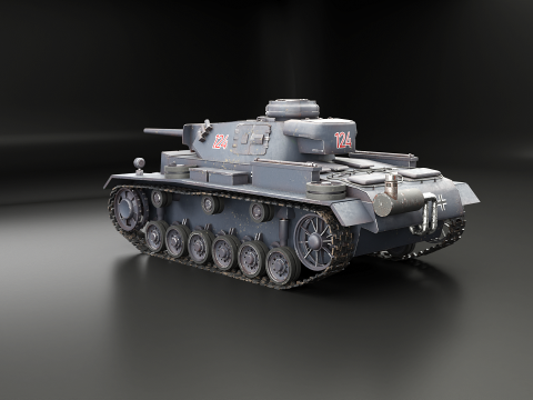 Char allemand Panzer III ausf M WWII gris Modèle 3D in Tank 625248 ...