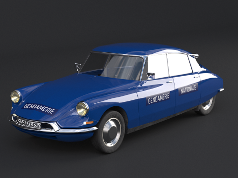 Citroen DS Gendamerie Nationale 3D Model in Old Cars 625599 | 3DExport