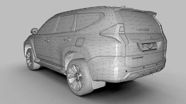 MITSUBISHI PAJERO SPORT EXCEED 2022 3D Model in SUV 3DExport