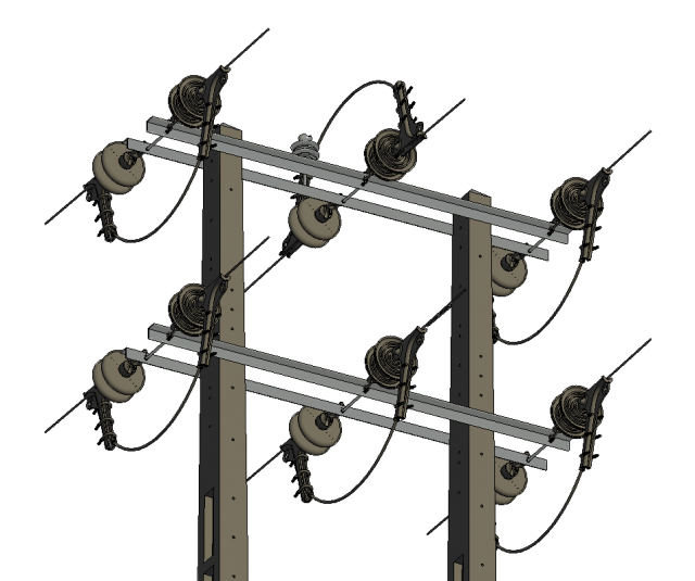 Power Line 3D Model in Environment 3DExport