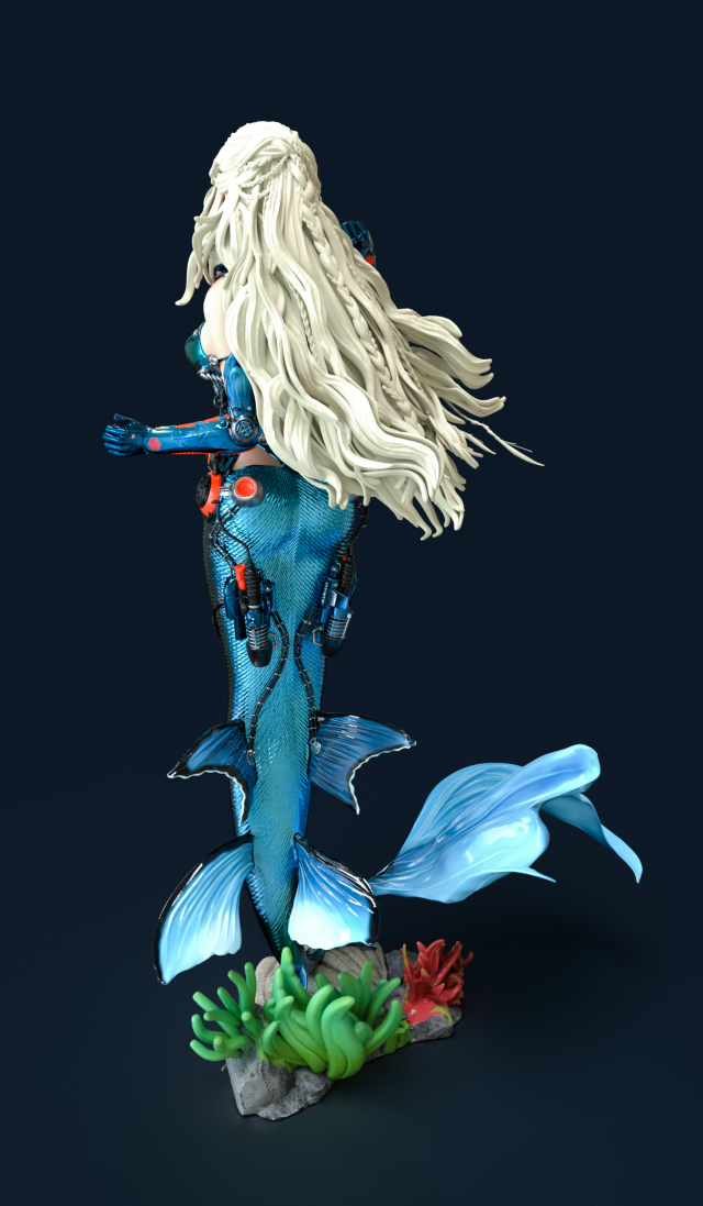 Sci-FI Mermaid - 3D print ready 3D print model 3D Print Model in Woman ...