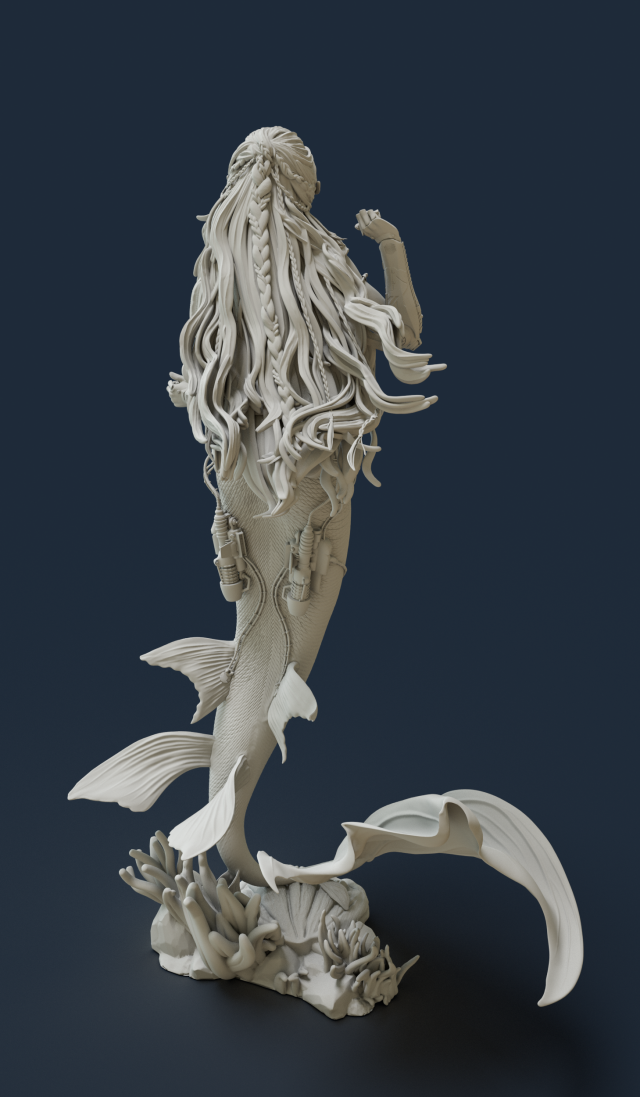 Sci-FI Mermaid - 3D print ready 3D print model 3D Print Model in Woman ...