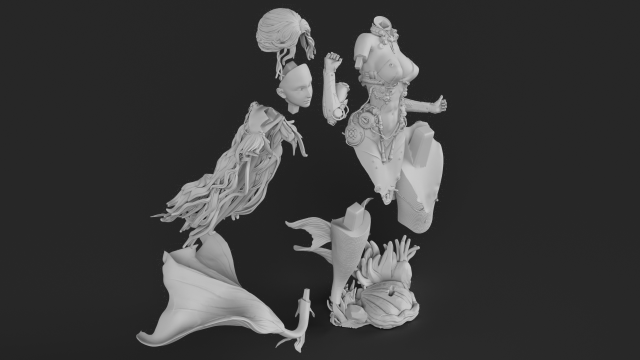 Sci-FI Mermaid - 3D print ready 3D print model 3D Print Model in Woman ...