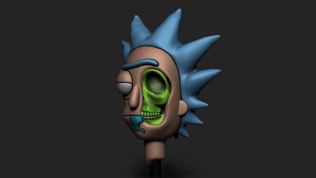 RICK AND MORTY - RICK SKULL Modelo de Impressão 3D in Figurinhas 3DExport