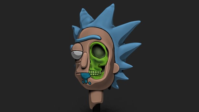 RICK AND MORTY - RICK SKULL Modelo de Impressão 3D in Figurinhas 3DExport