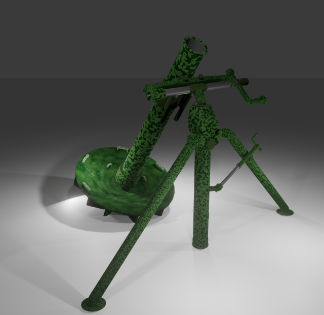 Mortar 3D Model in Artillery 3DExport