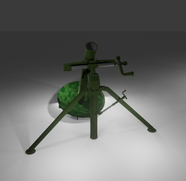 Mortar 3D Model in Artillery 3DExport