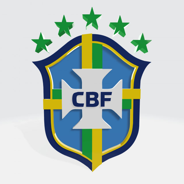 LOGO 3D MODEL BRAZIL NATIONAL FOOTBALL TEAM Modelo 3D in Premios 3DExport
