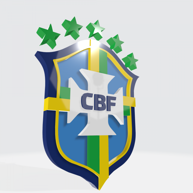 LOGO 3D MODEL BRAZIL NATIONAL FOOTBALL TEAM Modelo 3D in Premios 3DExport
