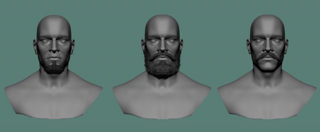 Male hair and beard models 3D Model in Man 3DExport