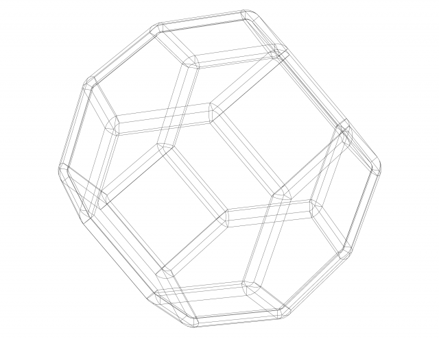 Wireframe Shape Tetradecahedron 3D Print Model in Mathematical art 3DExport