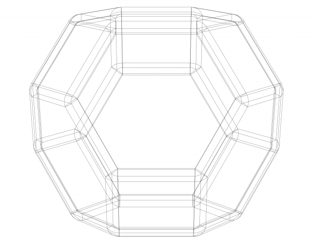 Wireframe Shape Tetradecahedron 3D Print Model in Mathematical art 3DExport