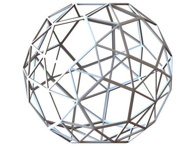 Wireframe Shape Snub Dodecahedron 3D Print Model in Mathematical art ...