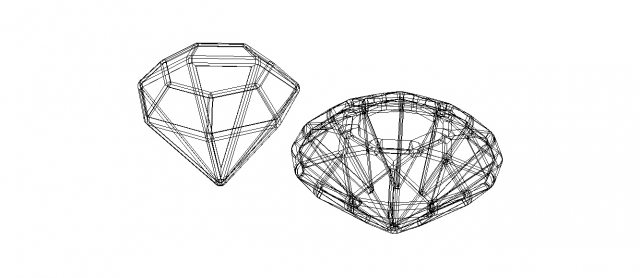 Wireframe Diamond Gem 3D Print Model in Mathematical art 3DExport